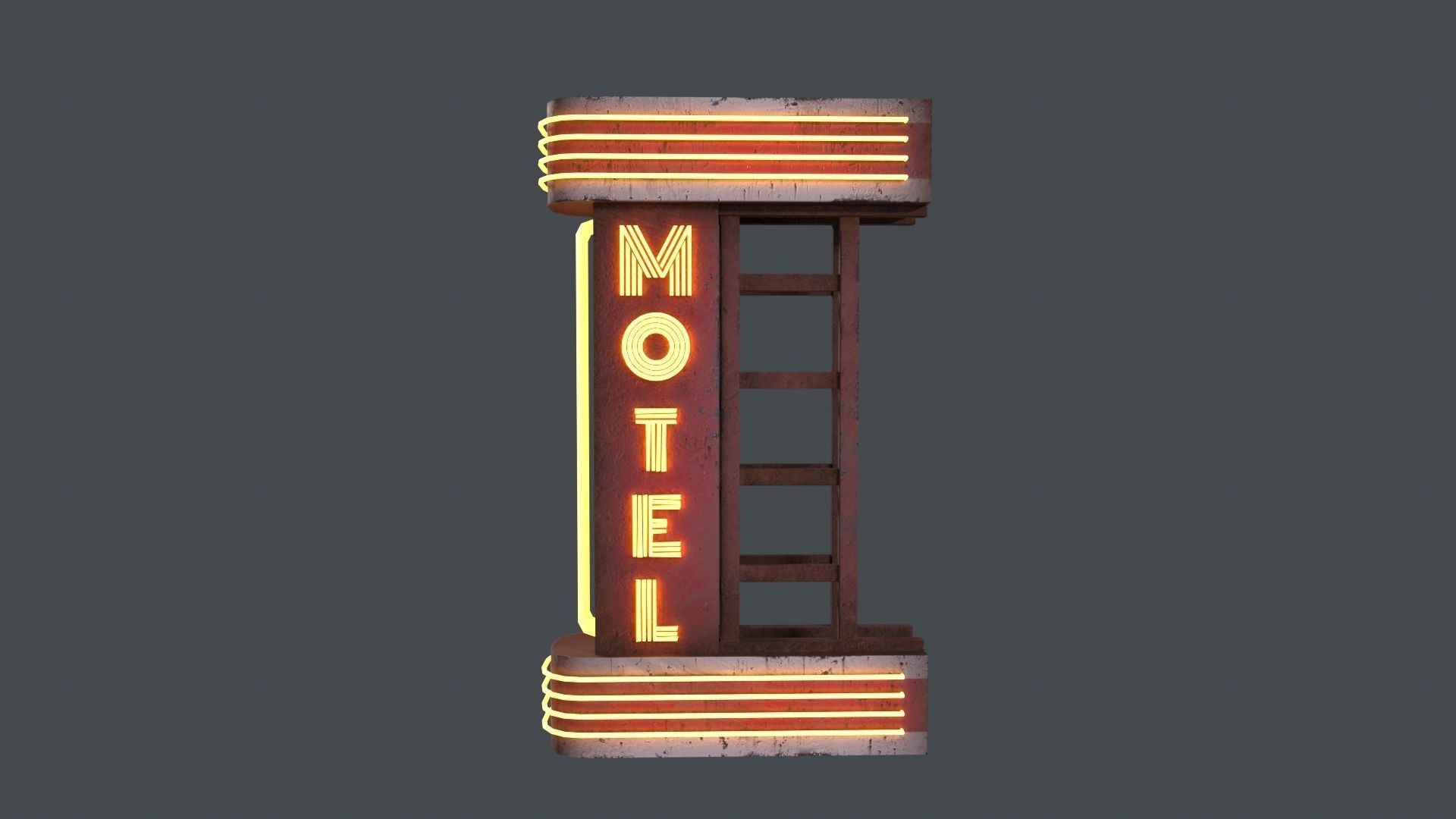3D model Neon Motel Sign 3D Model VR / AR / low-poly | CGTrader