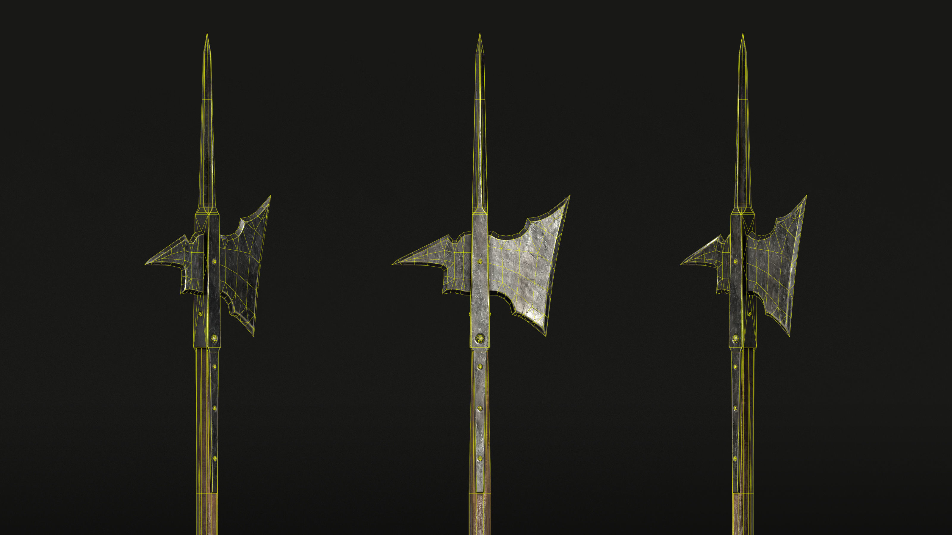 3D model Medieval Halberd - PBR Asset VR / AR / low-poly | CGTrader