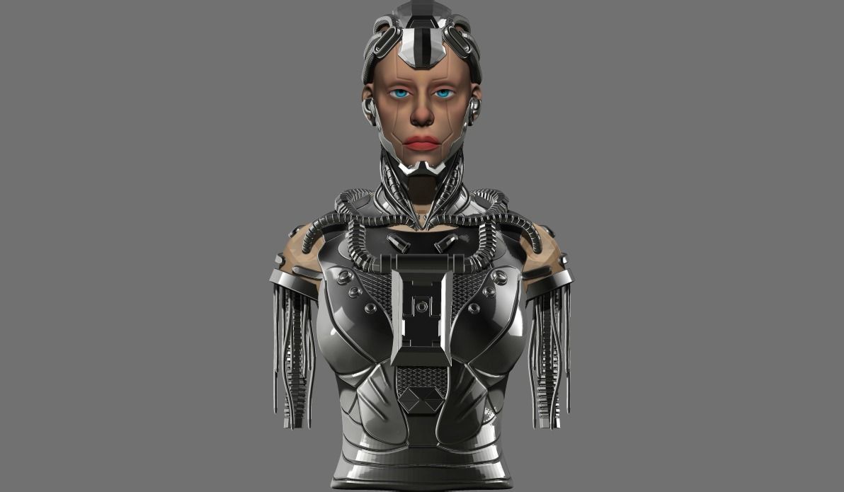 high poly female Cyborg robot 3D model | CGTrader