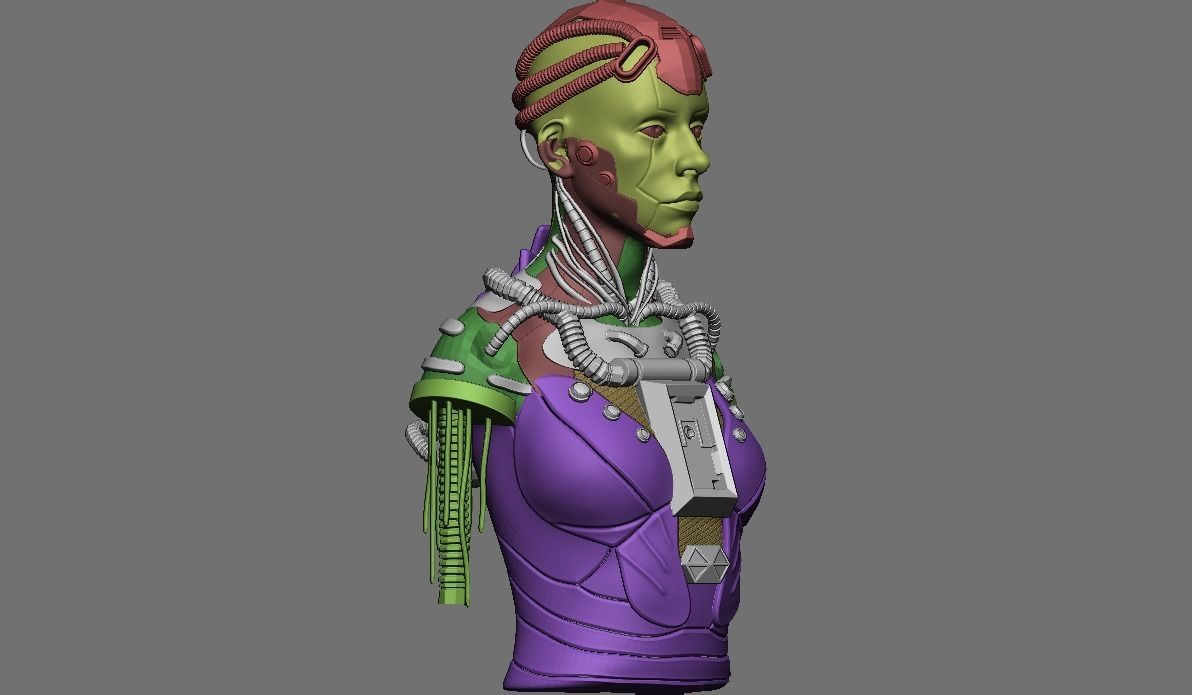high poly female Cyborg robot 3D model | CGTrader