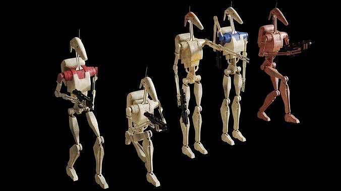 Rigged Battle B1 Droids Star Wars 3D model rigged | CGTrader