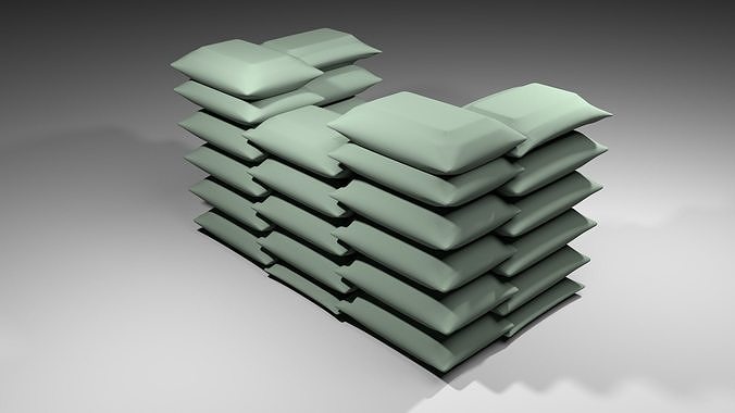 Sandbag Bunker - Square Hesco 3D model | CGTrader