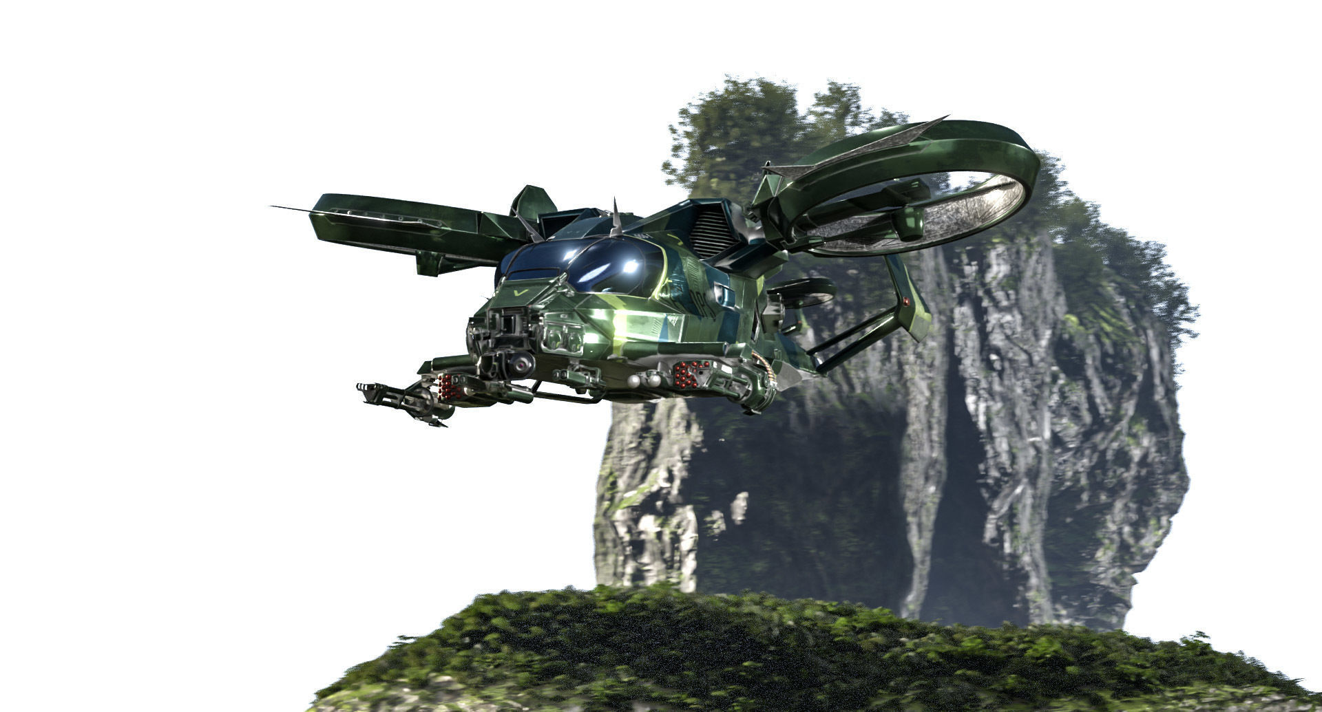 3D model Avatar Aerospatiale SA-9 Kestrel Gunship Helicopter VR / AR ...