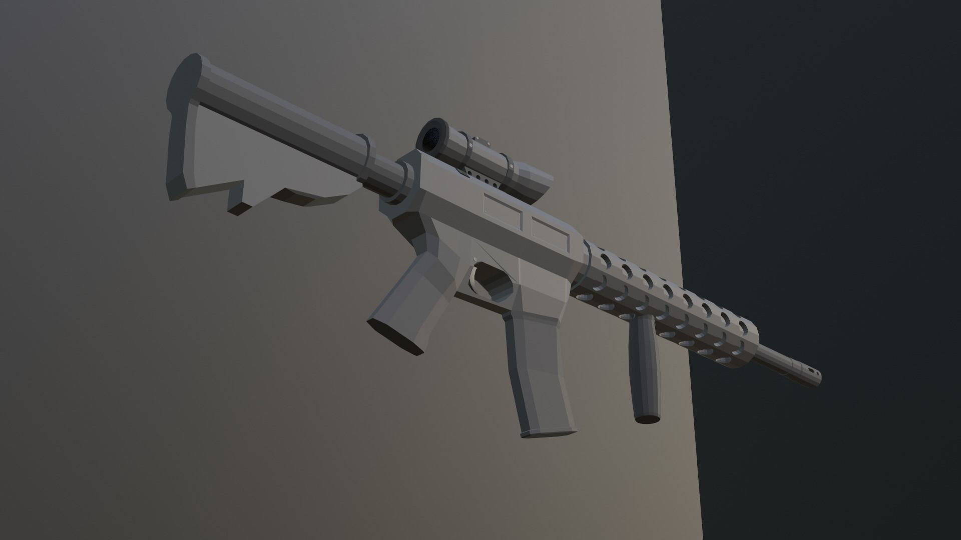 3D model Low Poly Gun M4 Carbine VR / AR / low-poly | CGTrader