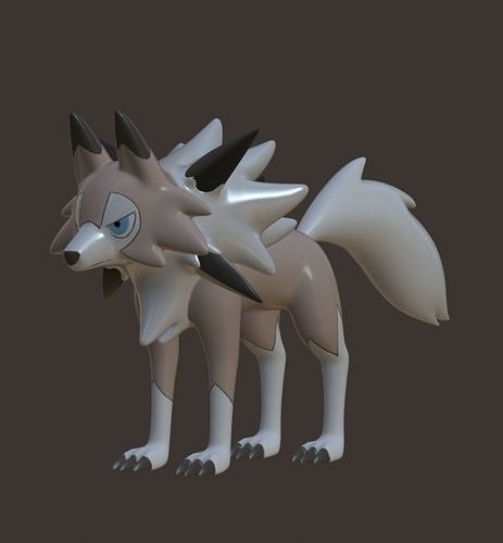 Rockruff and Lycanroc Pokemon 3D model 3D printable | CGTrader