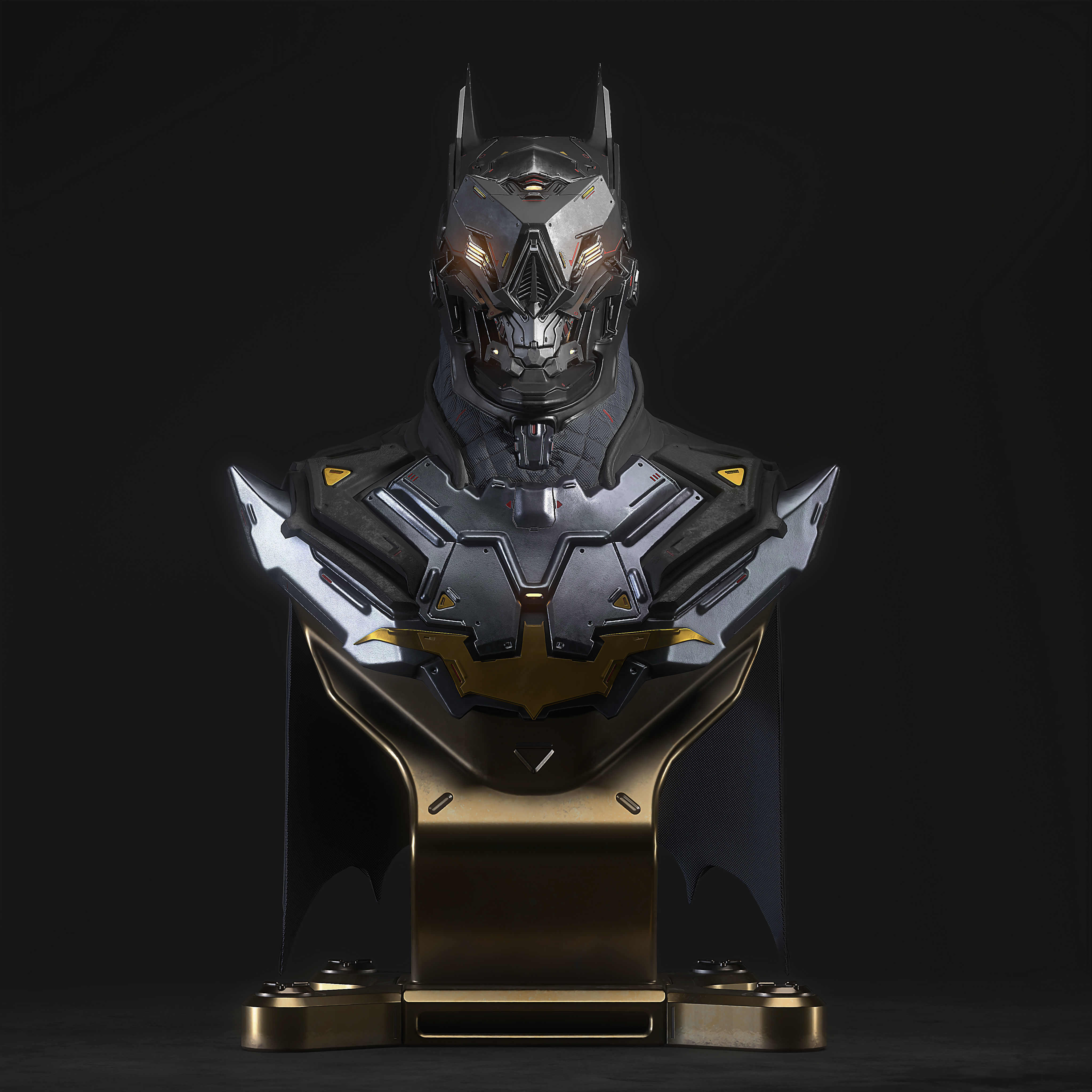 Batman Hardsurface bust 3D model 3D printable | CGTrader