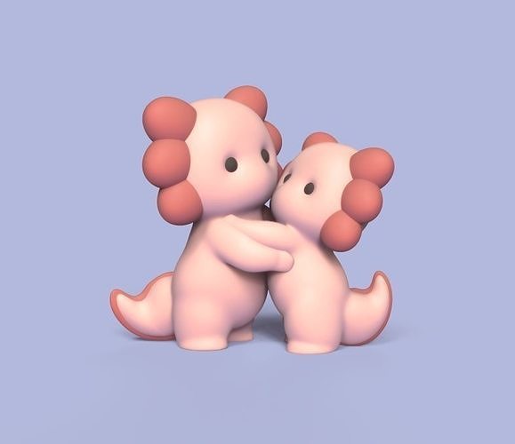 Axolotl Hug 3D model 3D printable | CGTrader