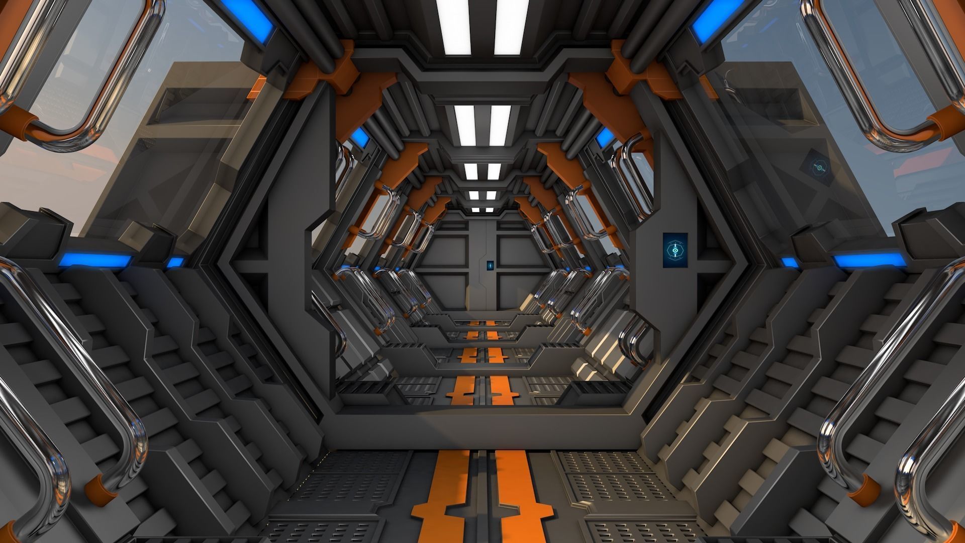 Sci Fi Corridor 3D model | CGTrader