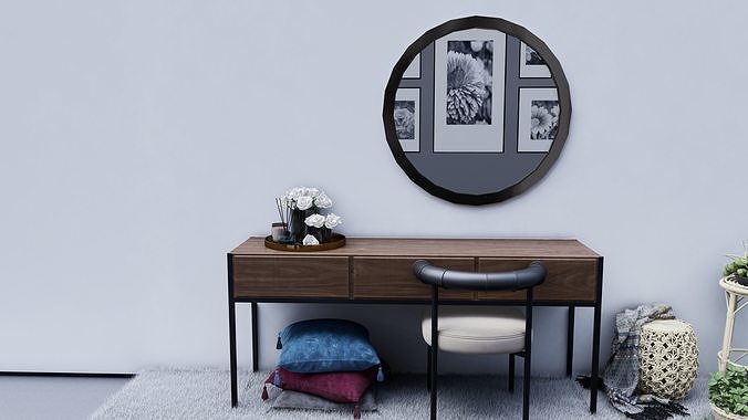 make up table free 3D model | CGTrader