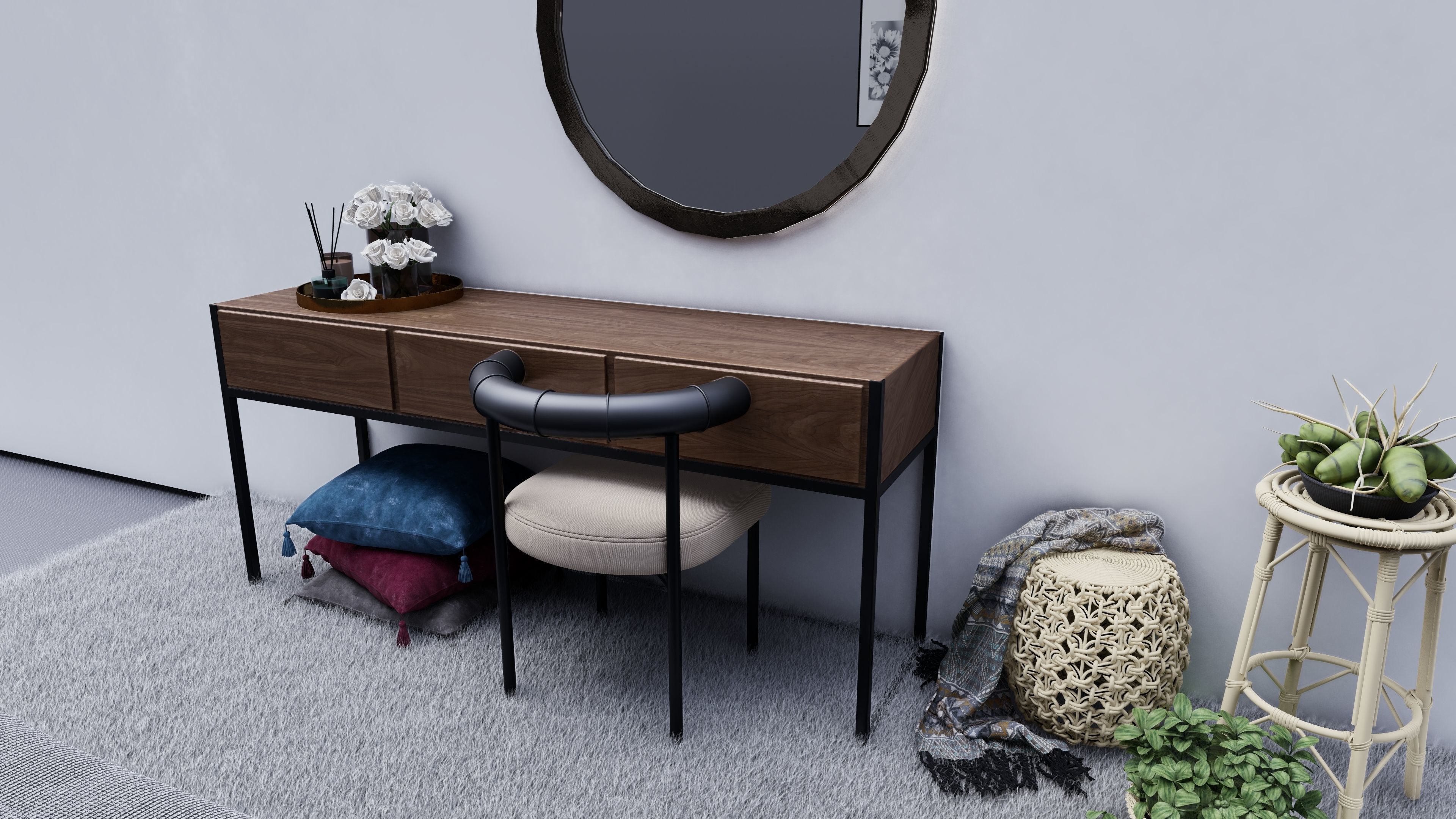 make up table free 3D model | CGTrader