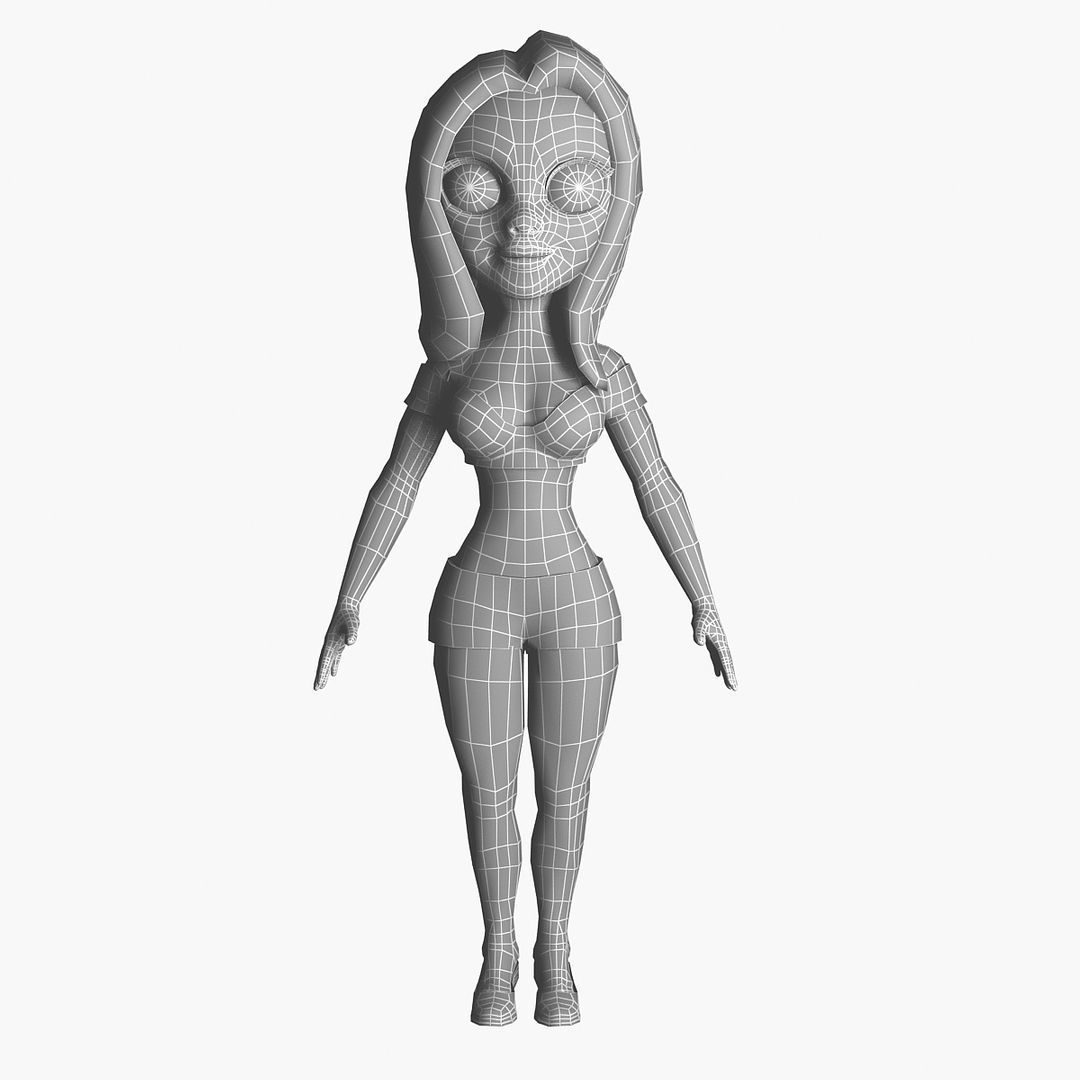 Cartoon Pin Up 3d Model Rigged Cgtrader