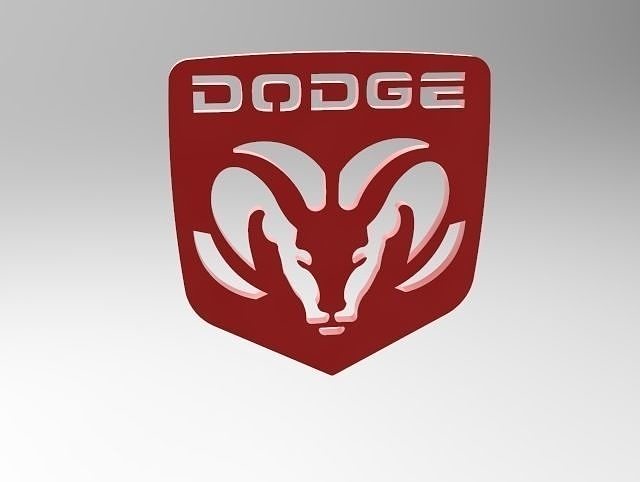 Dodge Emblem On Red