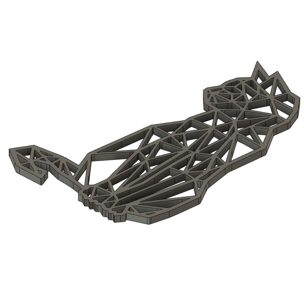 Polygonal Cat 2D Decor 3D model 3D printable | CGTrader