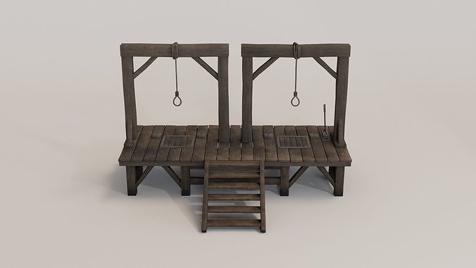 3D model Gallows UE5 game ready with collision mesh VR / AR / low-poly ...