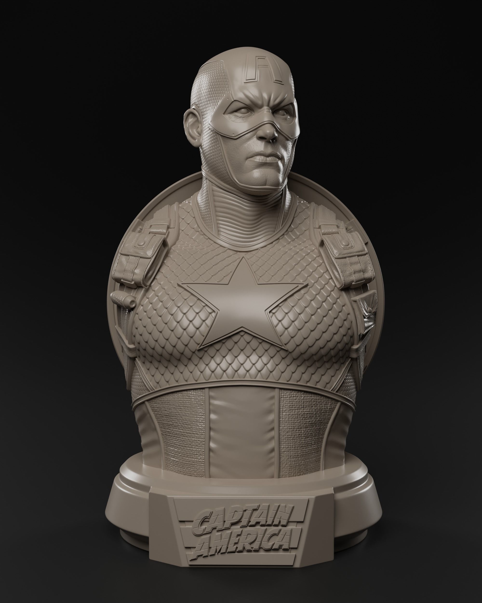 Captain America Bust fan-art free 3D model 3D printable | CGTrader