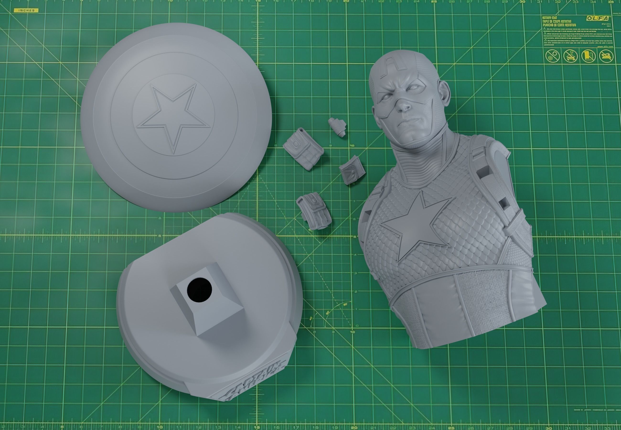 Captain America Bust fan-art free 3D model 3D printable | CGTrader