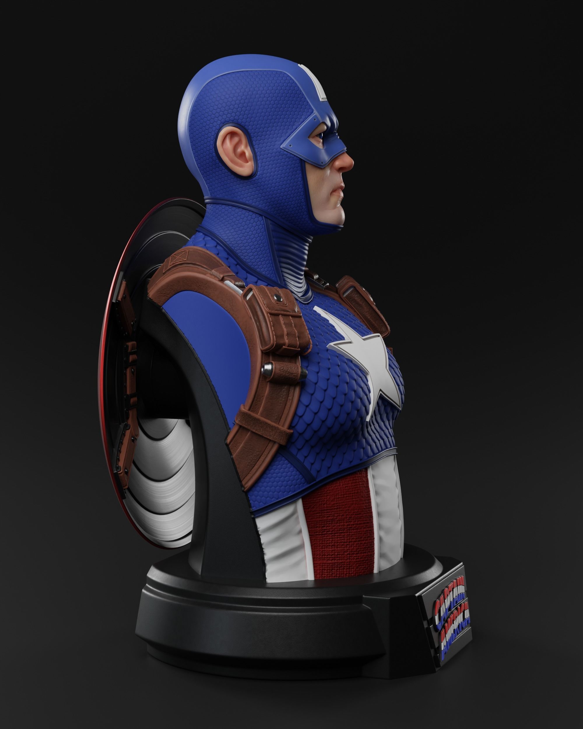 Captain America Bust fan-art free 3D model 3D printable | CGTrader
