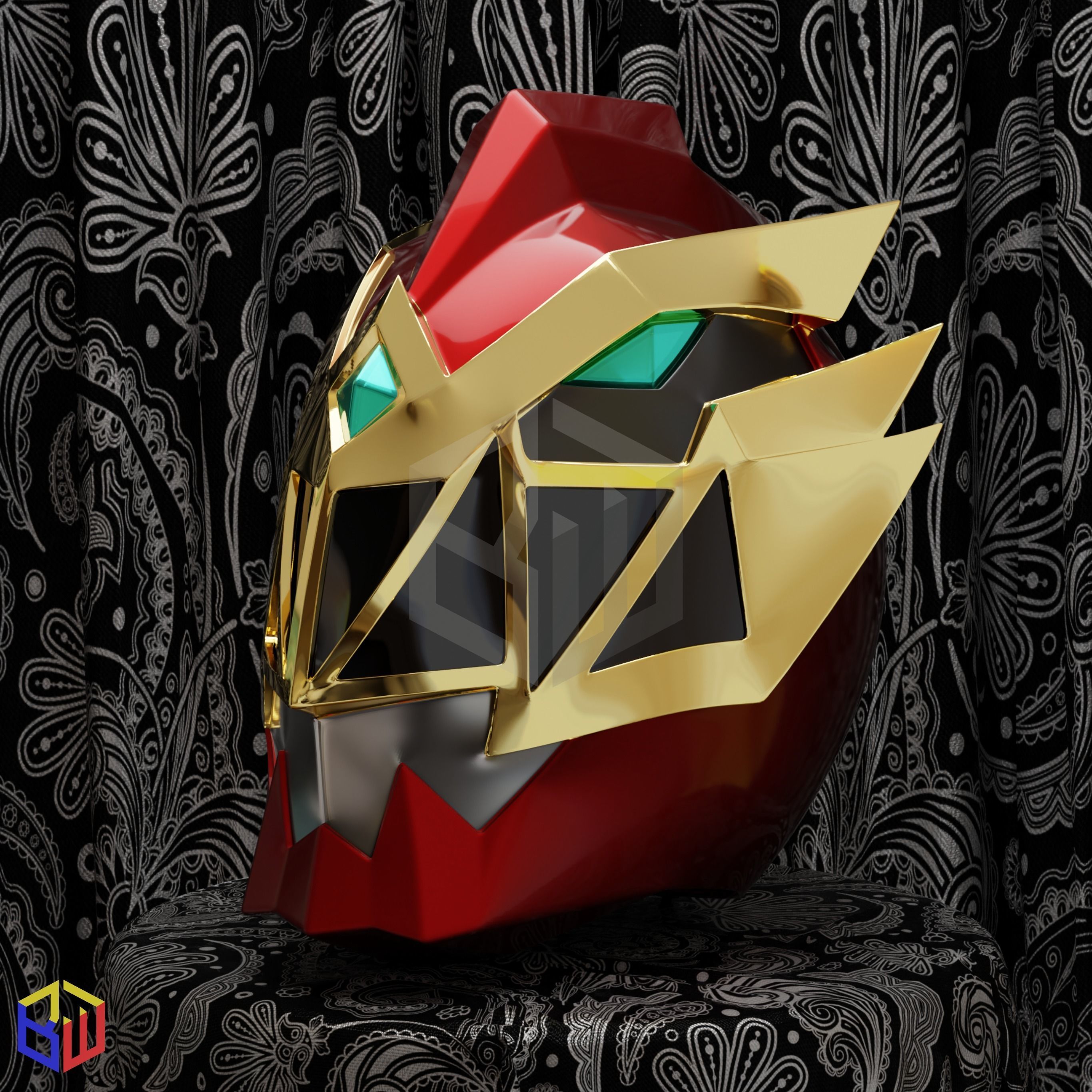Power Rangers Dino Fury Red Knight Helmet 3D model 3D printable | CGTrader