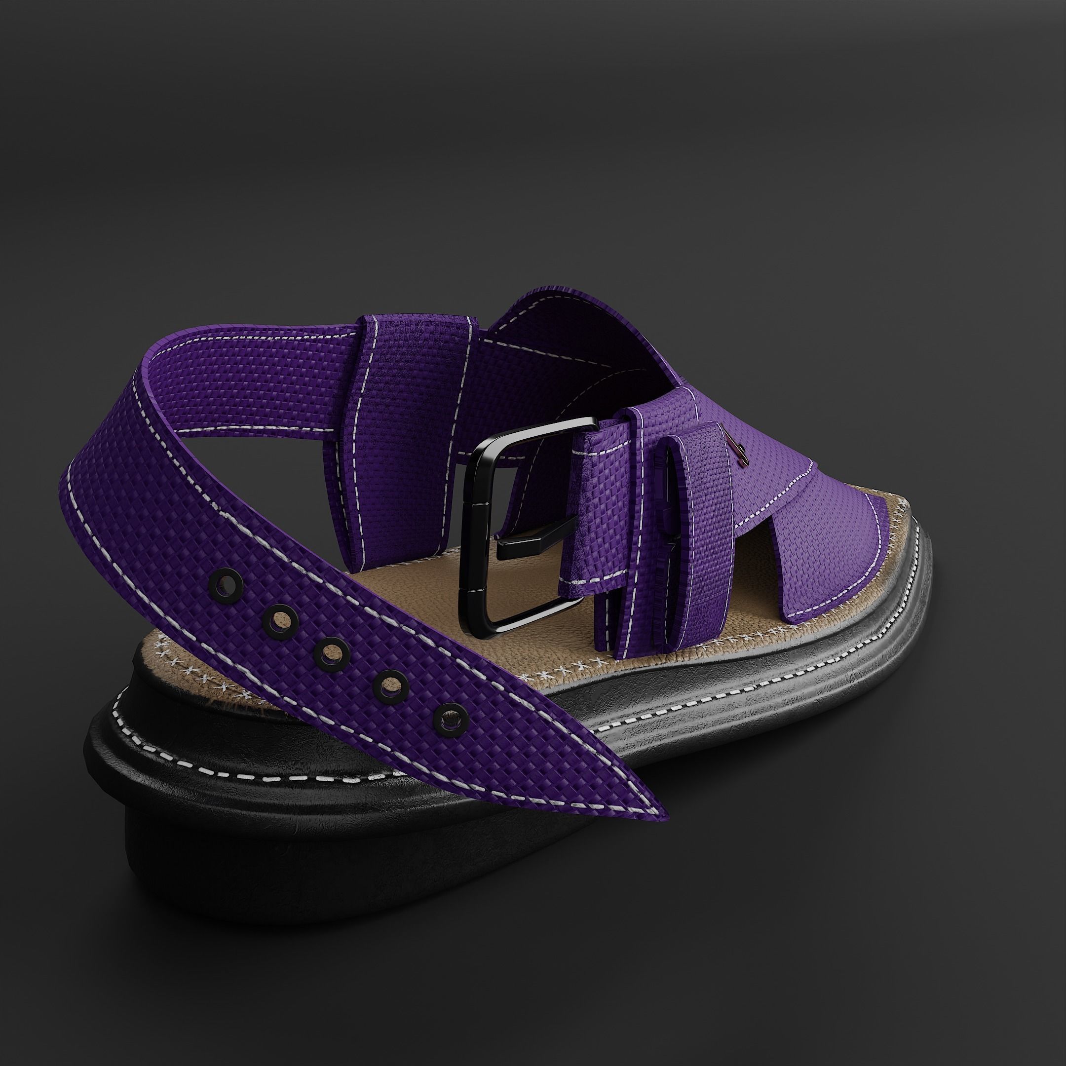 Peshawari Chappal Shoe Sandal 3D model | CGTrader