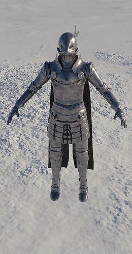 Knight armored man in snow 3D model rigged | CGTrader