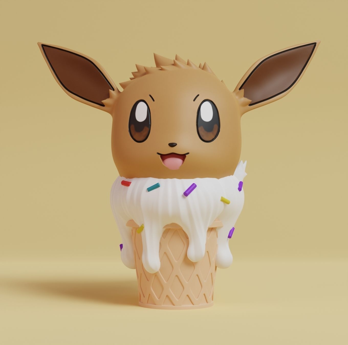 Pokemon - Ice Cream Eevee 3D model 3D printable | CGTrader