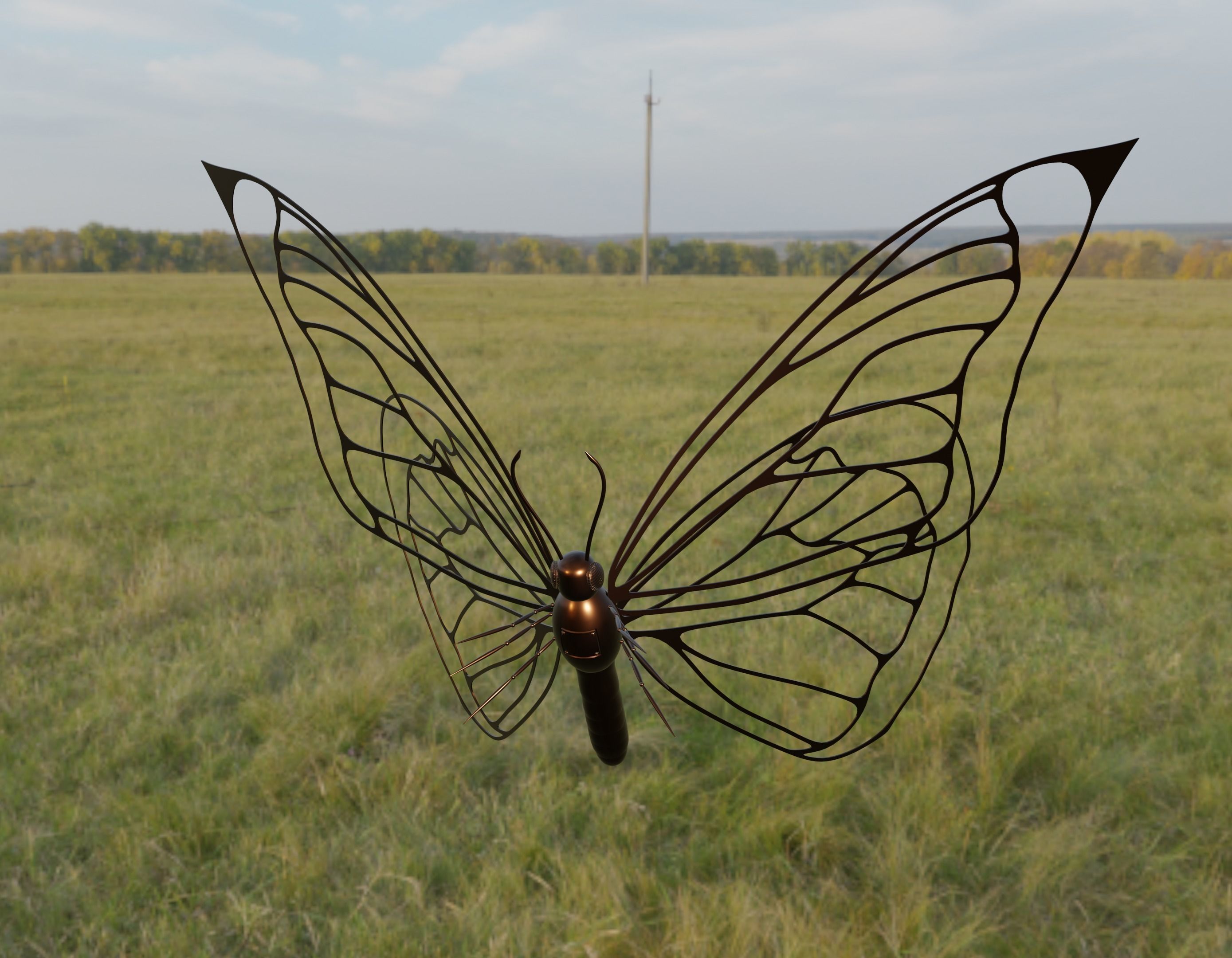Mechanical butterfly 3D model | CGTrader