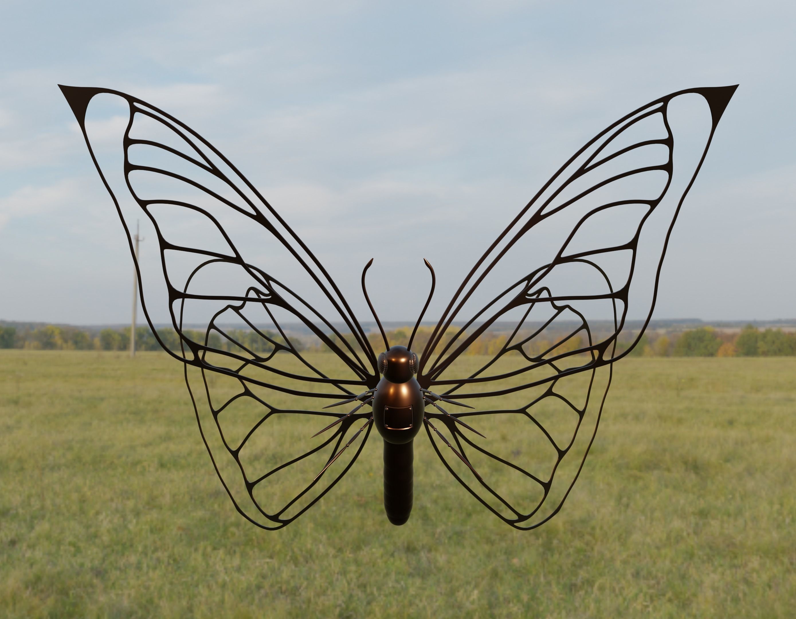 Mechanical butterfly 3D model | CGTrader