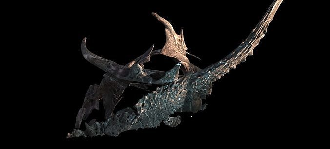 Dark Alien Dragon God Bone In space 2 3D model | CGTrader