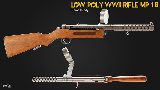 3D model Low Poly WW II MP 18 Rifle VR / AR / low-poly | CGTrader