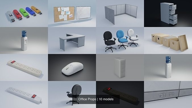 Office Props 3D Model Collection | CGTrader