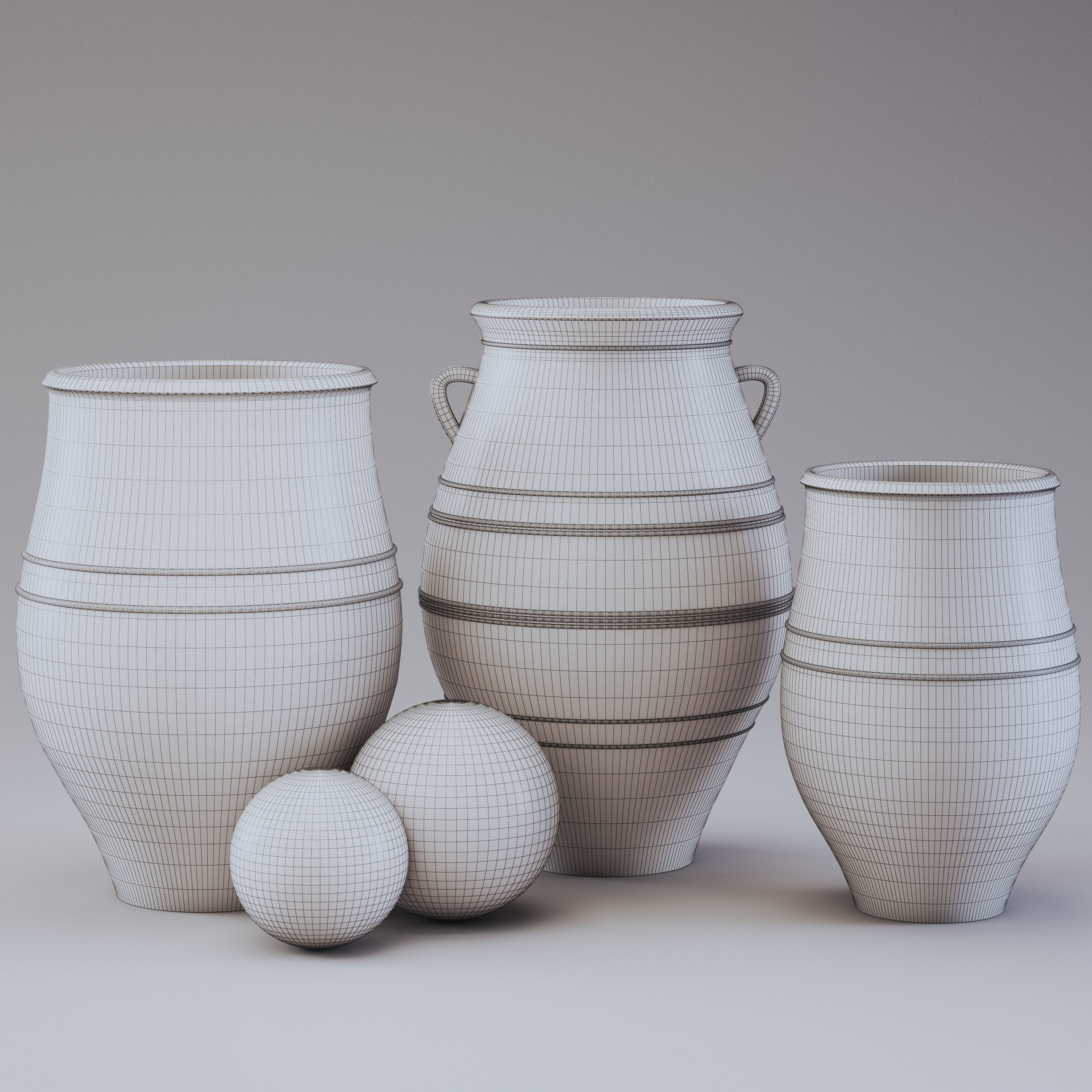 3D model Planter pots collection VR / AR / low-poly | CGTrader