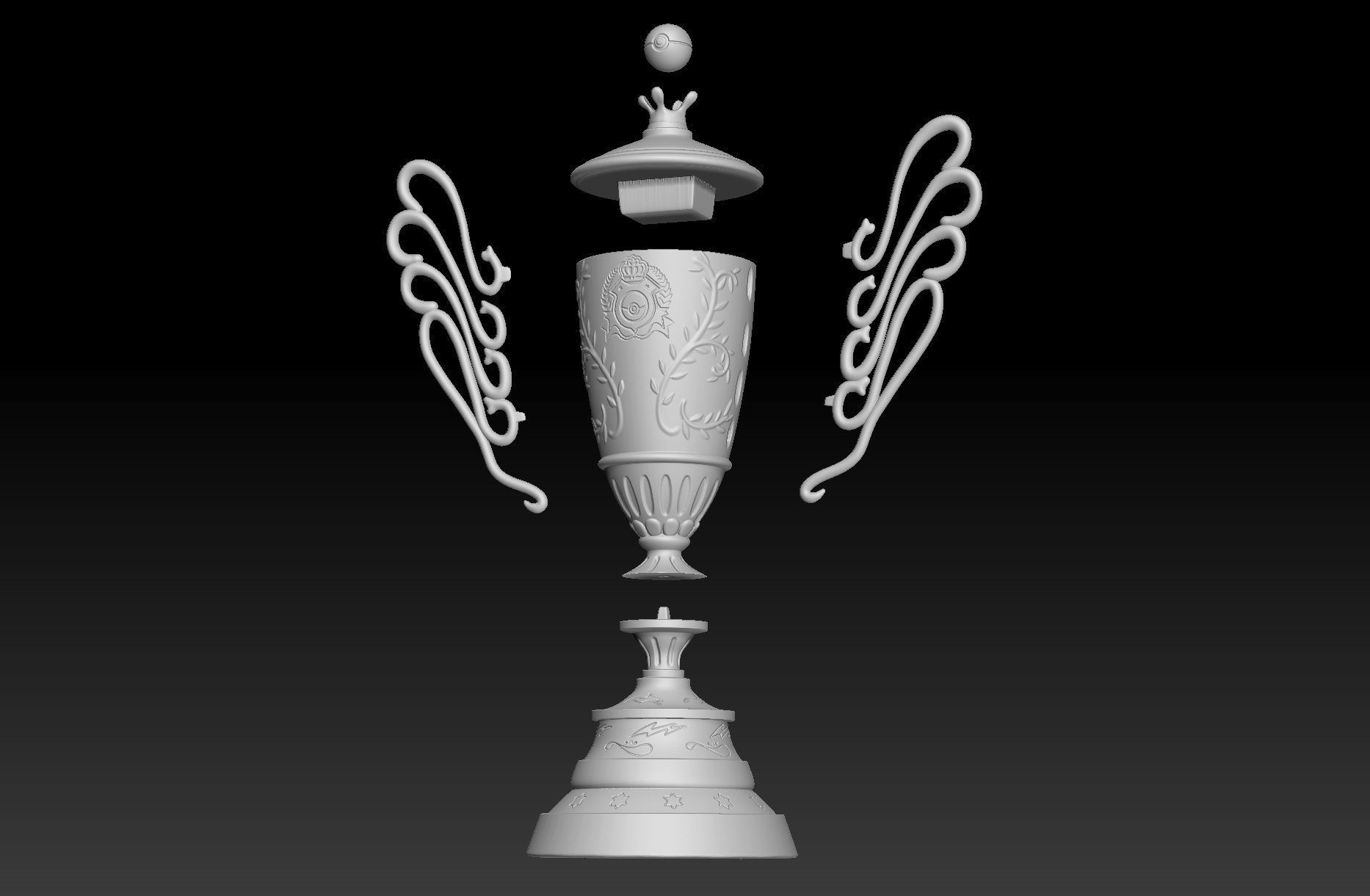 Pokemon Champion Trophy 3D model 3D printable | CGTrader