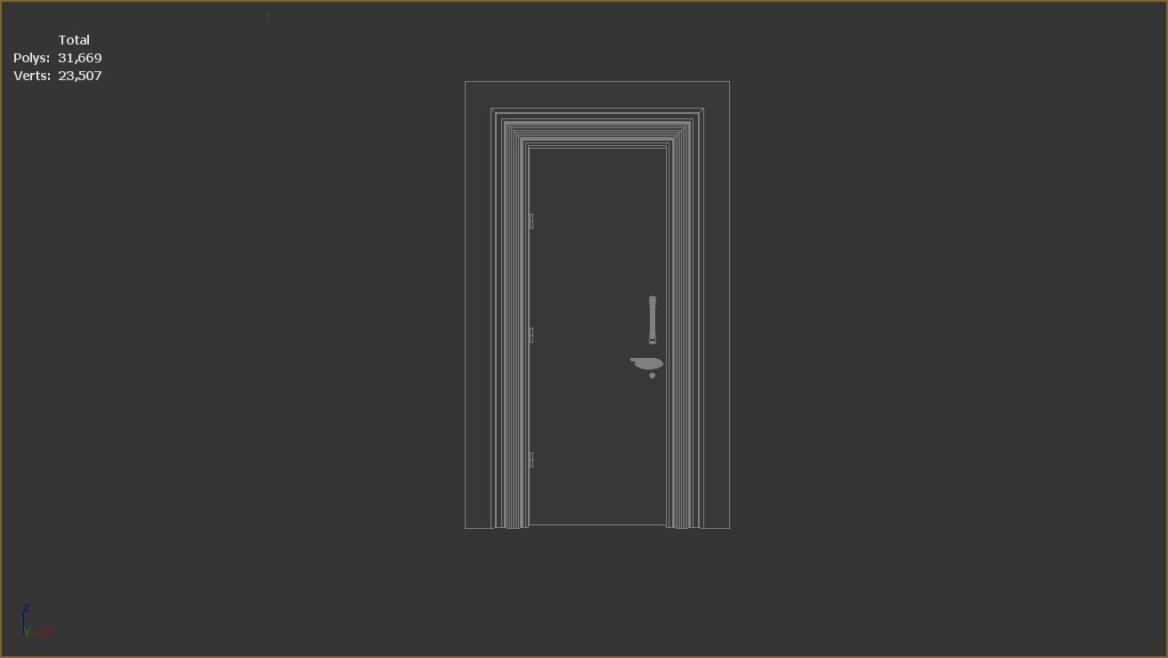 Wooden Door with Full Glass Frame Low-poly 3D model free VR / AR / low-poly 3D model | CGTrader
