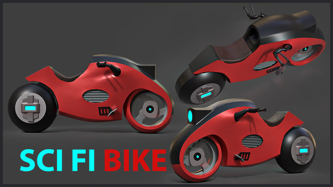 Sci-fi Bike Game Ready 6 3D model | CGTrader