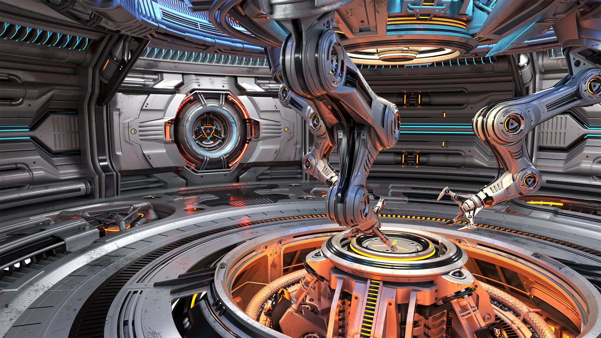 Sci-Fi Construction Lab - Rigged 3D model animated rigged | CGTrader