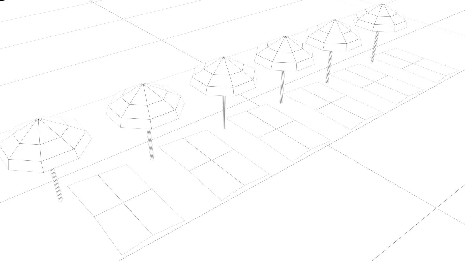 3D model Beach umbrellas VR / AR / low-poly | CGTrader