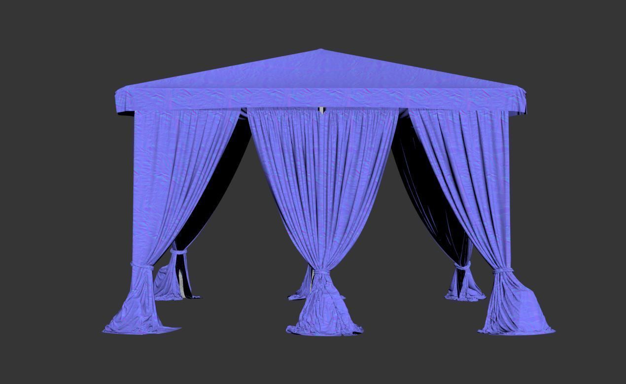 Tent curtain 3D model | CGTrader