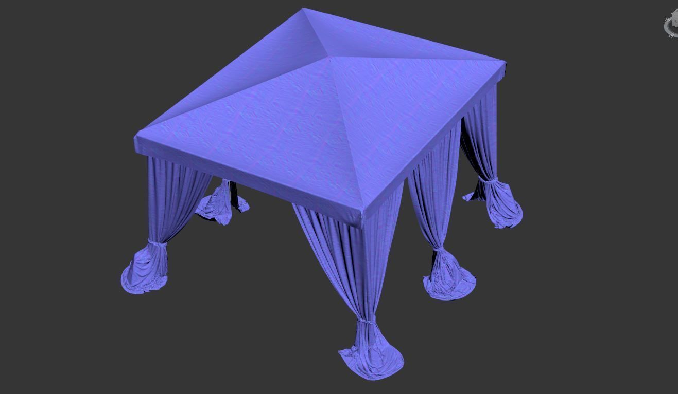 Tent curtain 3D model | CGTrader