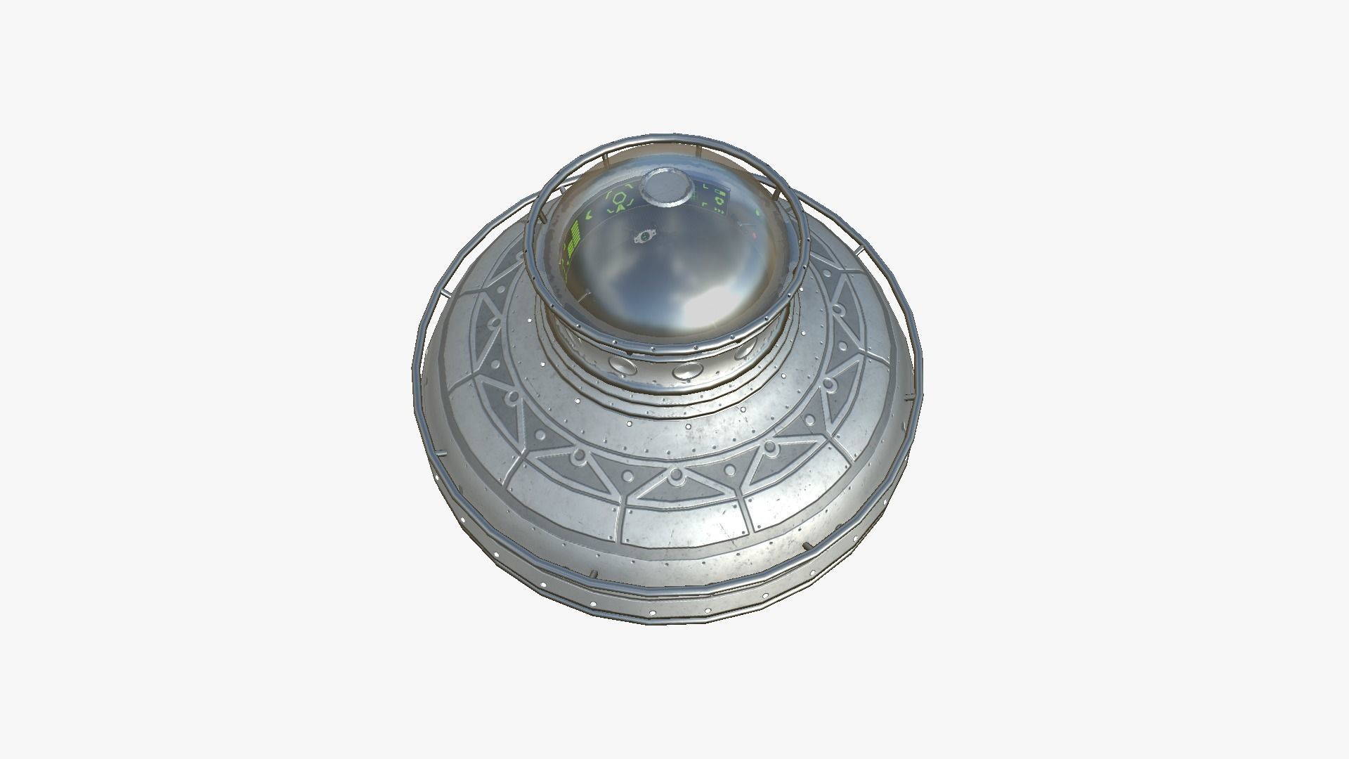 3D model Alien Spaceship UFO F01 Steel - Sci Fi Spacecraft Design VR ...