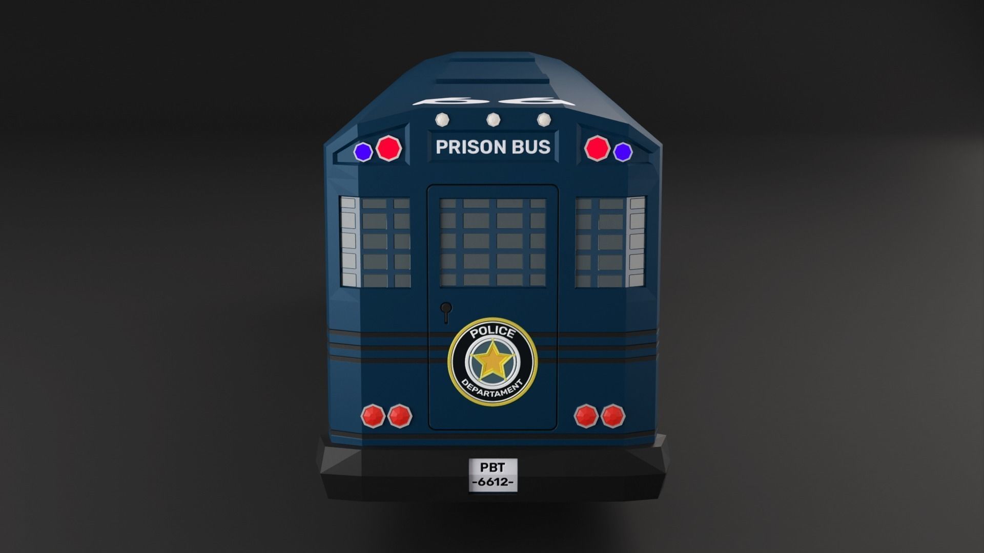 Police Correctional Bus Facility LowPoly 3D Model 3D model rigged ...