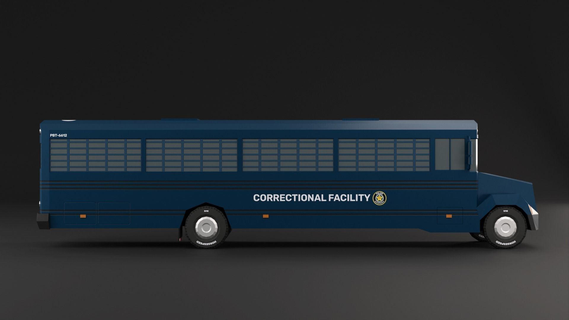 Police Correctional Bus Facility LowPoly 3D Model 3D model rigged ...