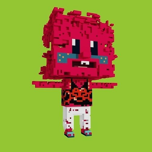 Redrobot pixelated monster 3D model | CGTrader