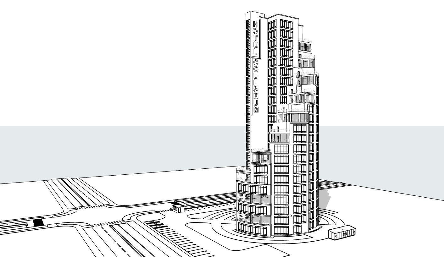 High-rise hotel with 22 floors 3D model | CGTrader