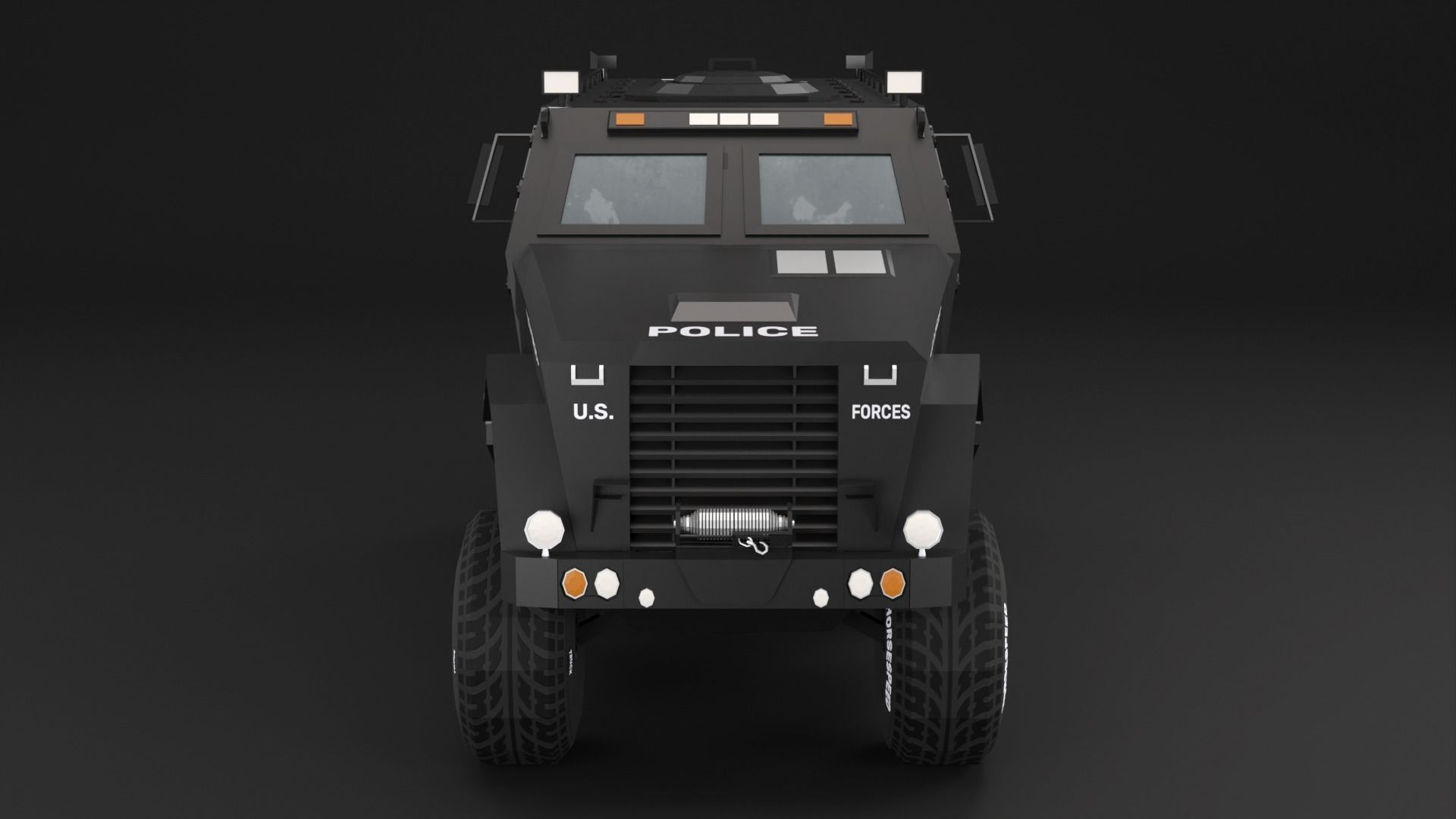 SWAT Truck Low-poly 3D Model 3D model rigged | CGTrader