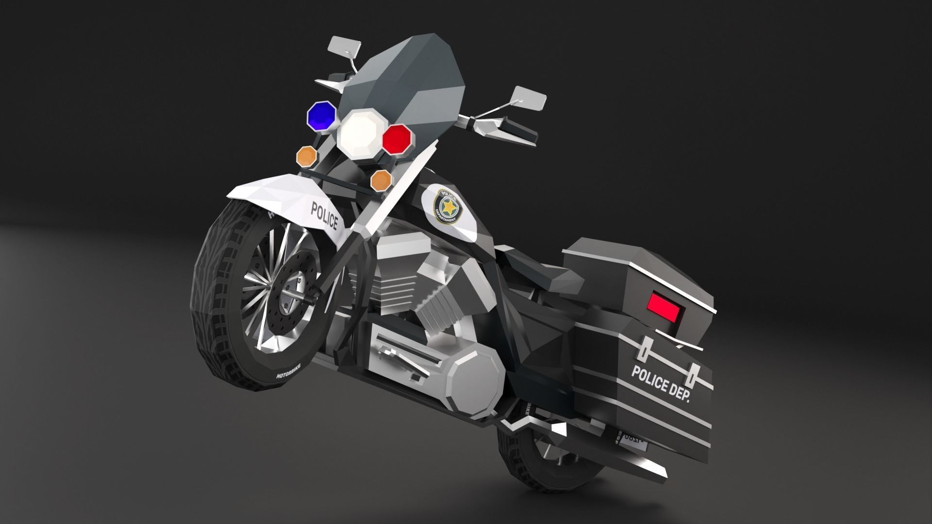 Police Motorcycle Low-poly 3D Model 3D model rigged | CGTrader
