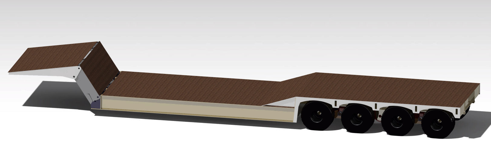 4 Axle Lowbed 3D model | CGTrader