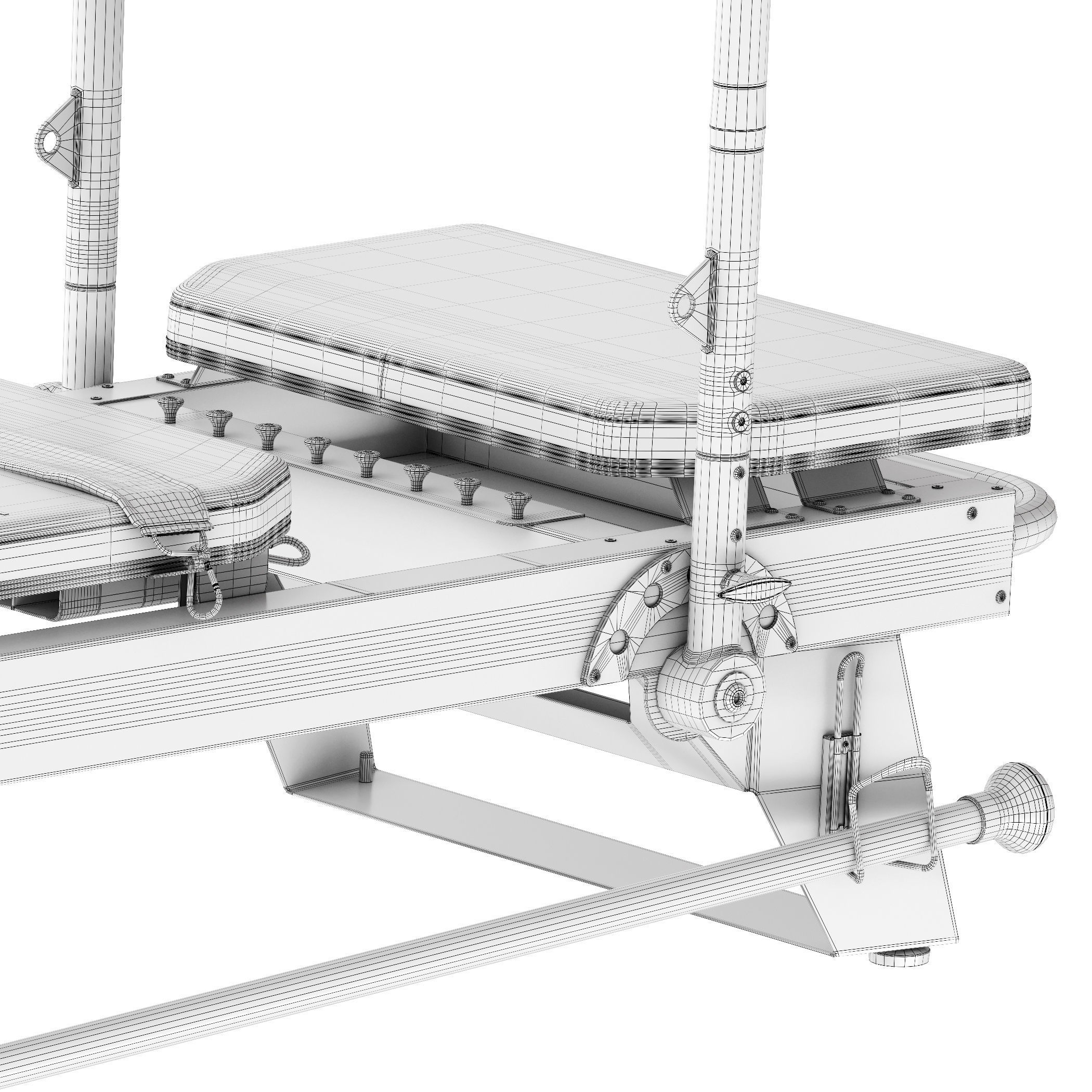 Sports trainer Pilates Reformer Machine 3D model | CGTrader