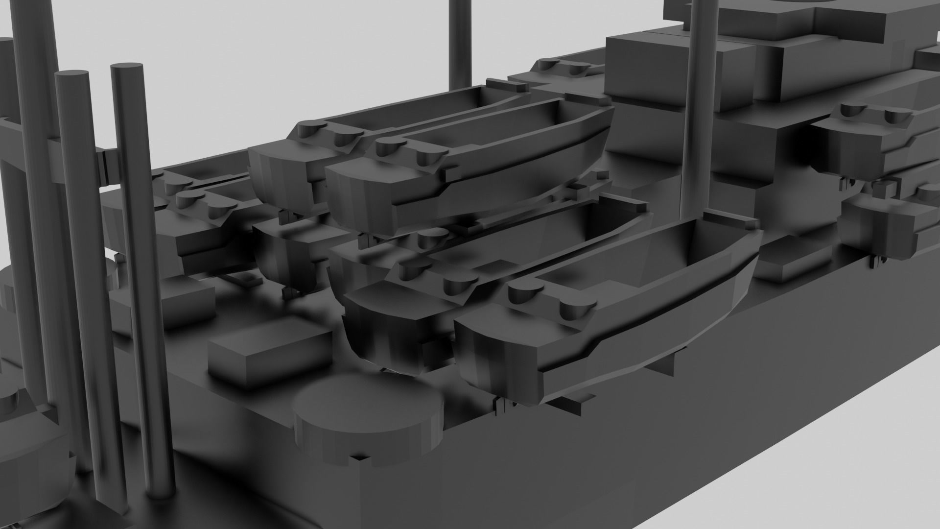 USS Haskell - Model for small scale printing free 3D model 3D printable | CGTrader