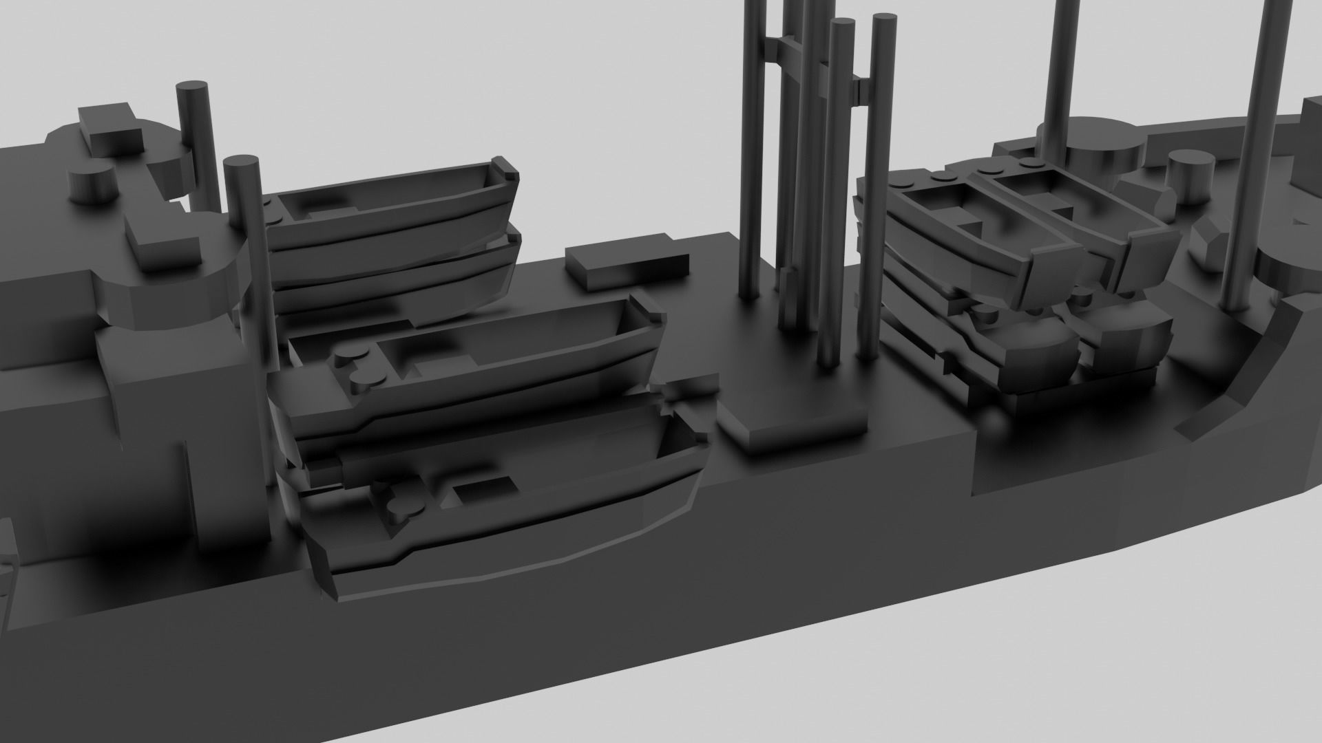 USS Haskell - Model for small scale printing free 3D model 3D printable | CGTrader