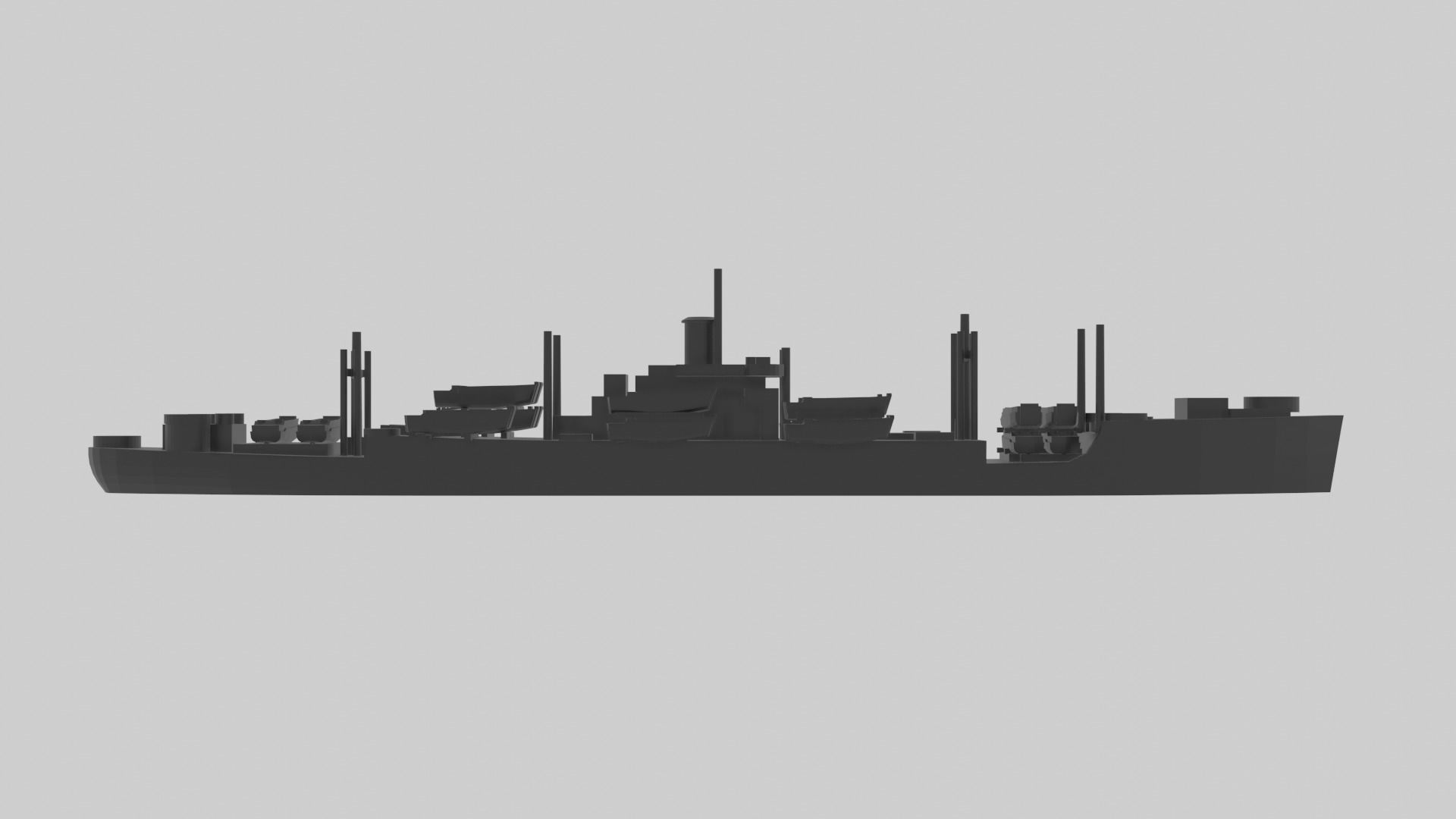 USS Haskell - Model for small scale printing free 3D model 3D printable ...